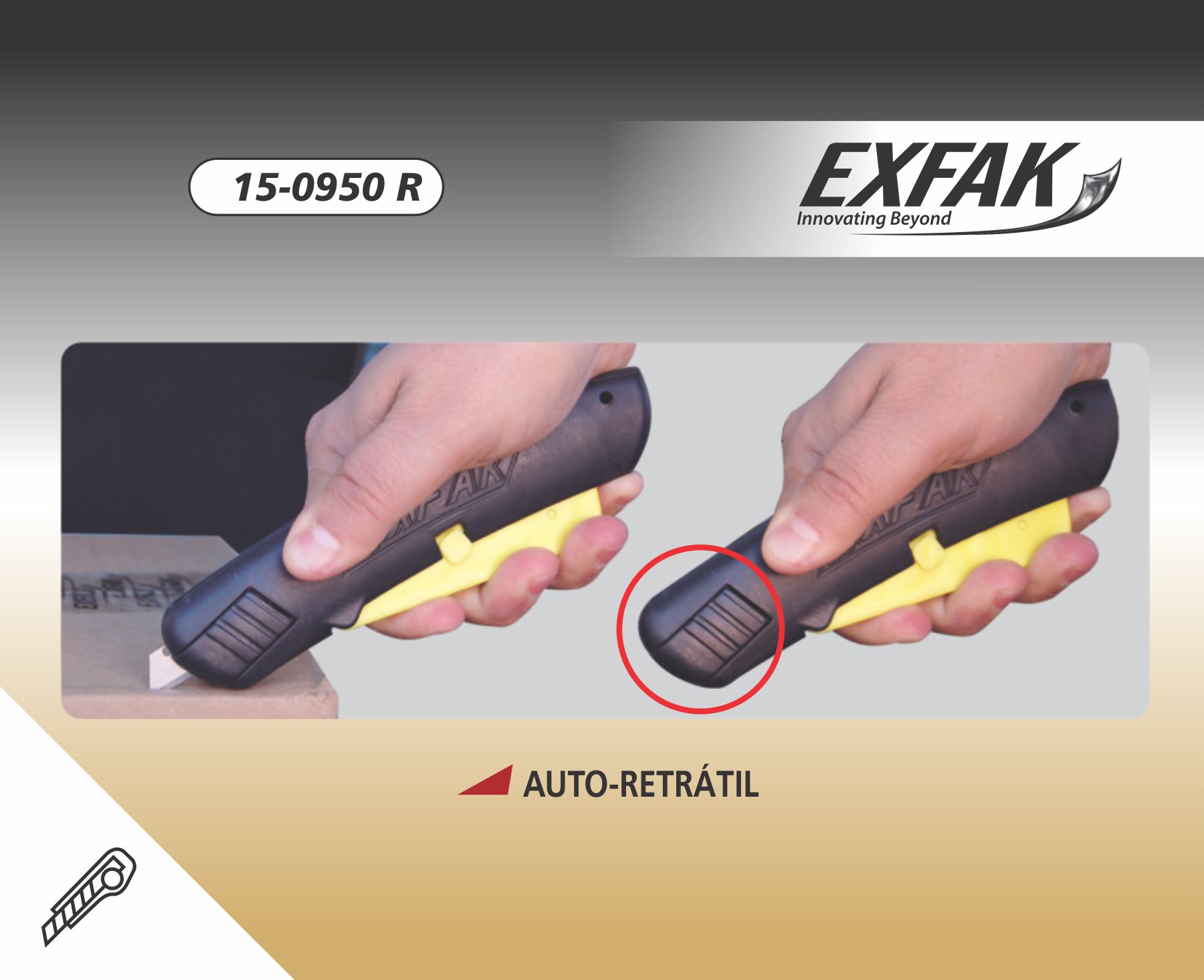 Estilete de Segurança Auto-Retrátil Exfak I EPI I Estilete para Industria